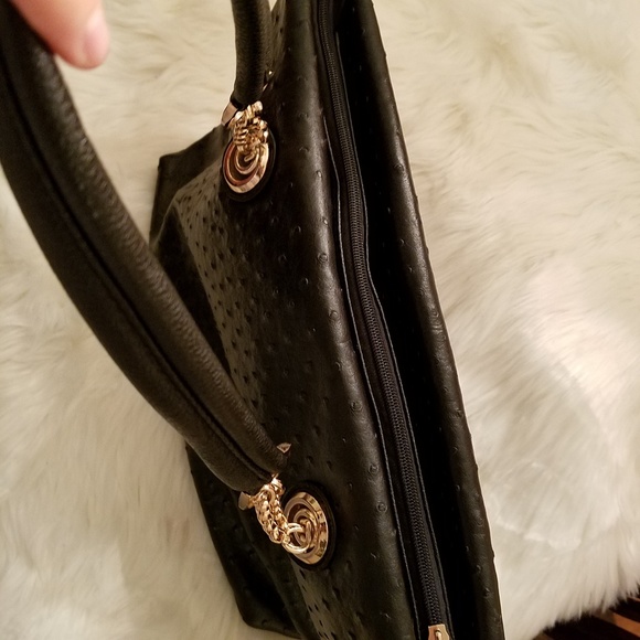 M.G. Collection | Bags | Mg Collection Faux Ostrich Black Shoulder Bag ...
